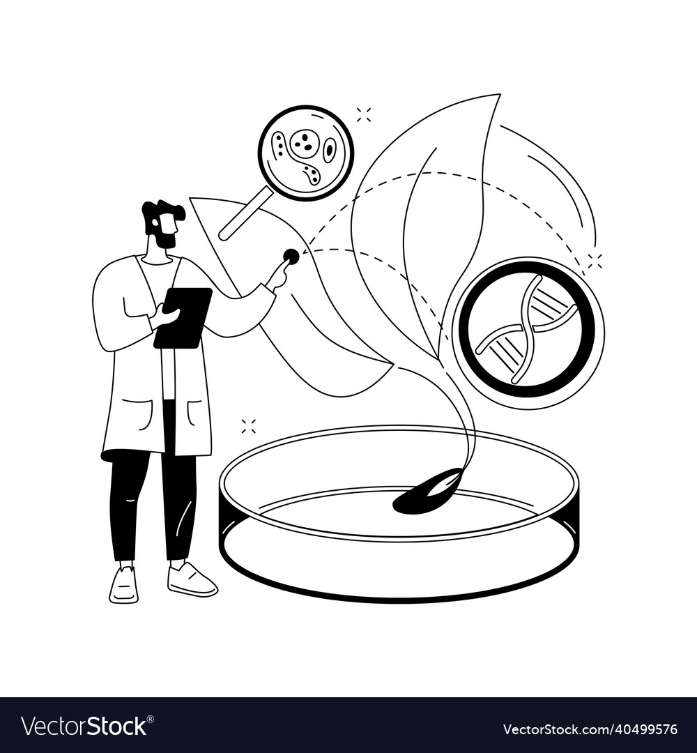 Genetically modified plants abstract concept Vector Image