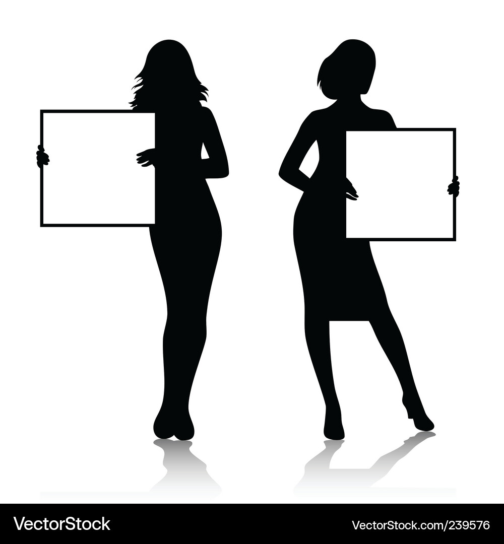 Girl with banner Royalty Free Vector Image - VectorStock