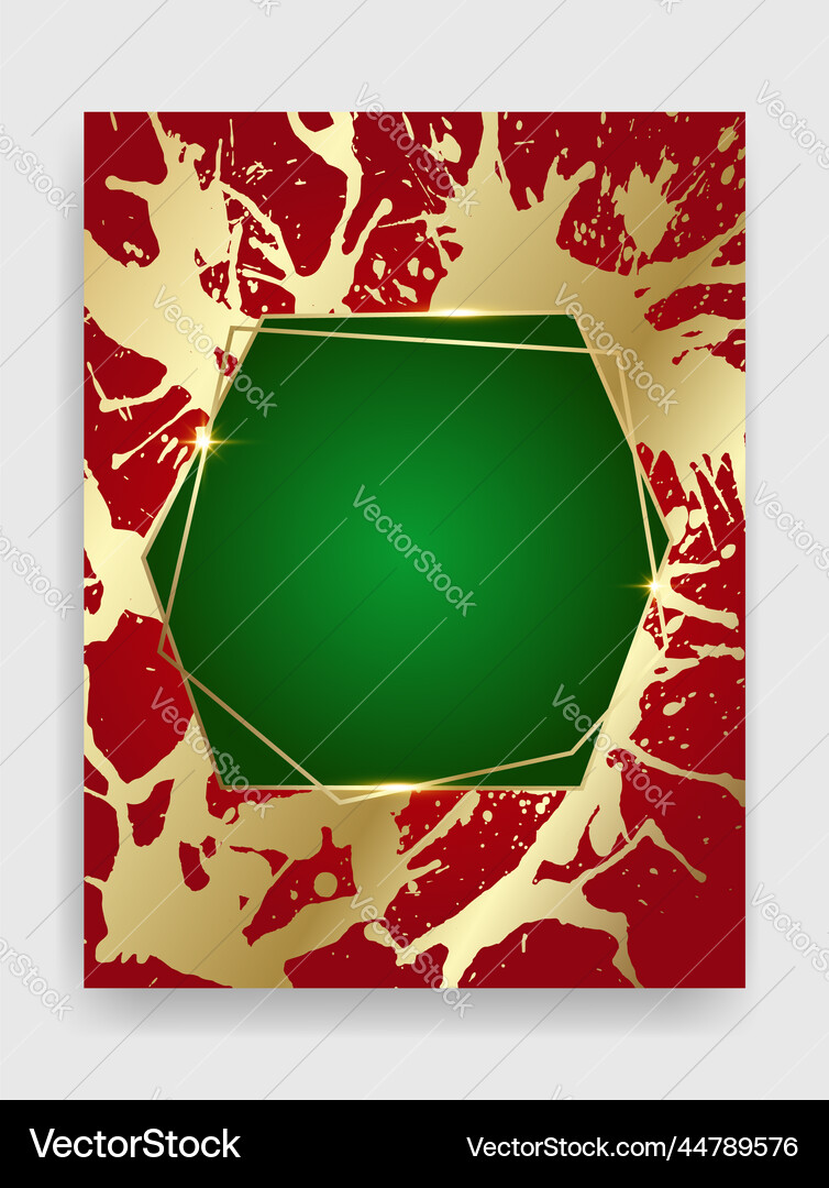 Golden shiny glowing blank christmas frame Vector Image