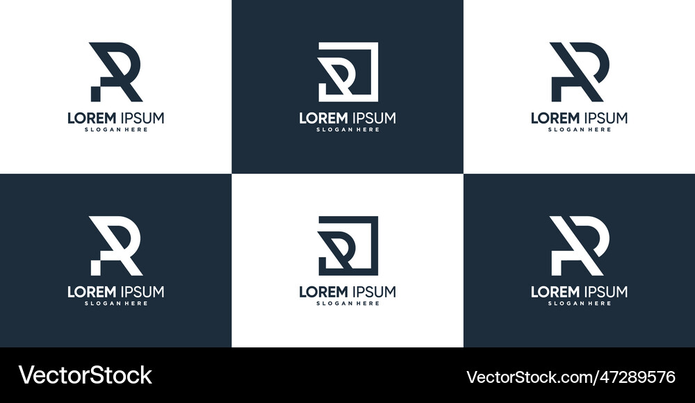 Letter r logo collection with modern concept Vector Image