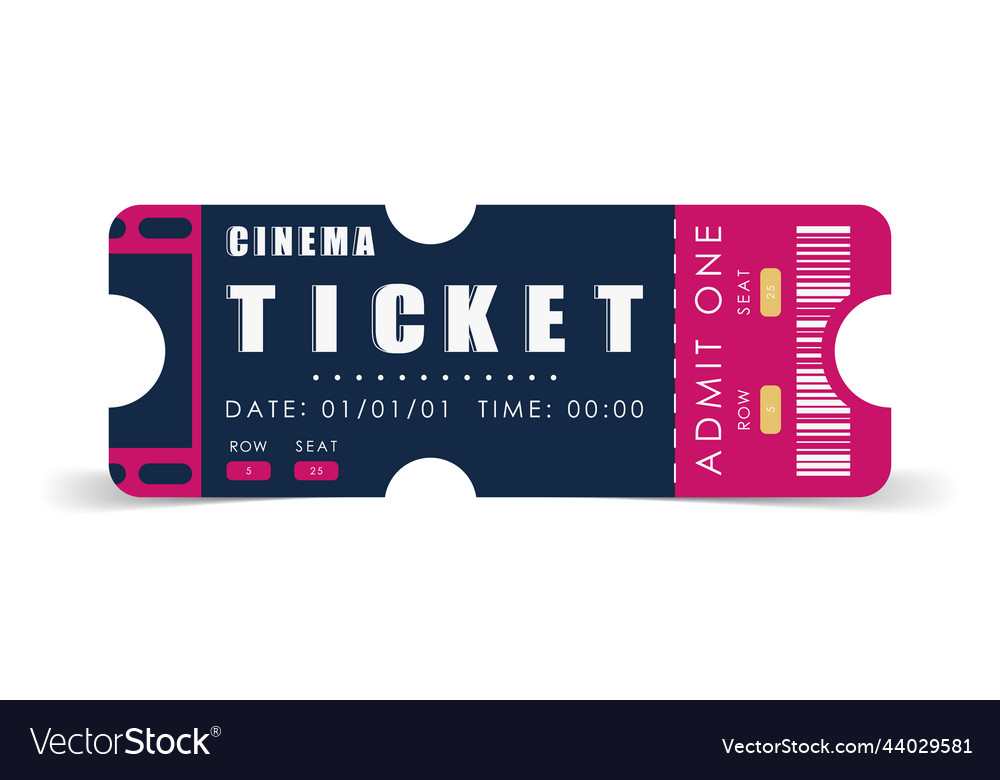 Cinema ticket template design Royalty Free Vector Image Cinema ticket template design Royalty Free Vector Image