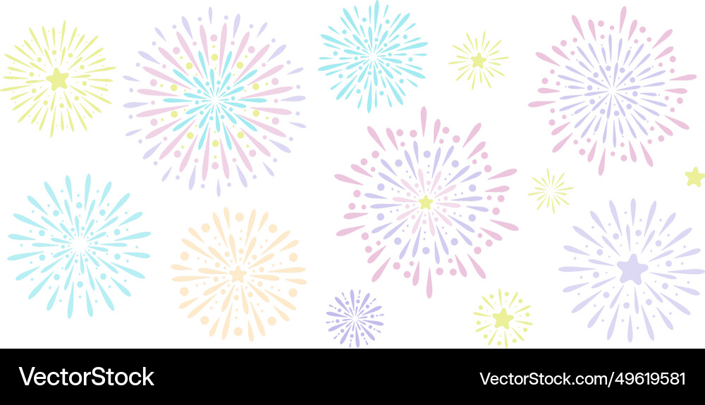 Colorful fireworks explosion isolated clip art Vector Image
