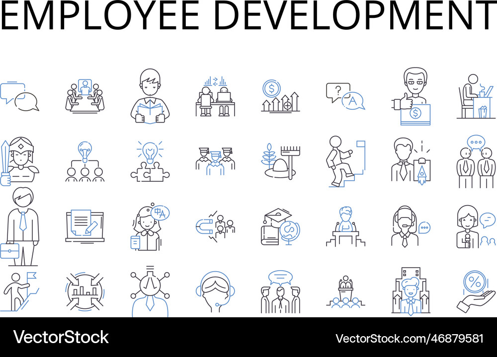 Employee development line icons collection career Vector Image