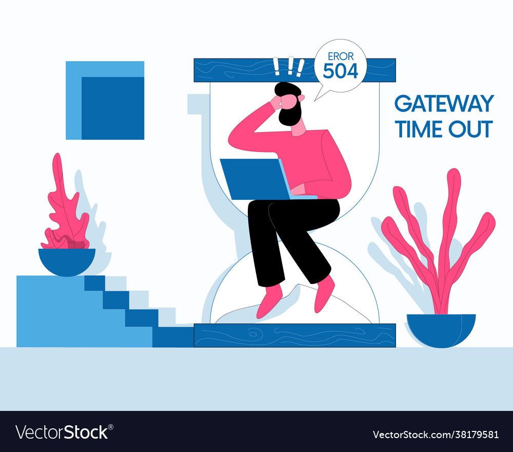 Gateway timeout concept Royalty Free Vector Image