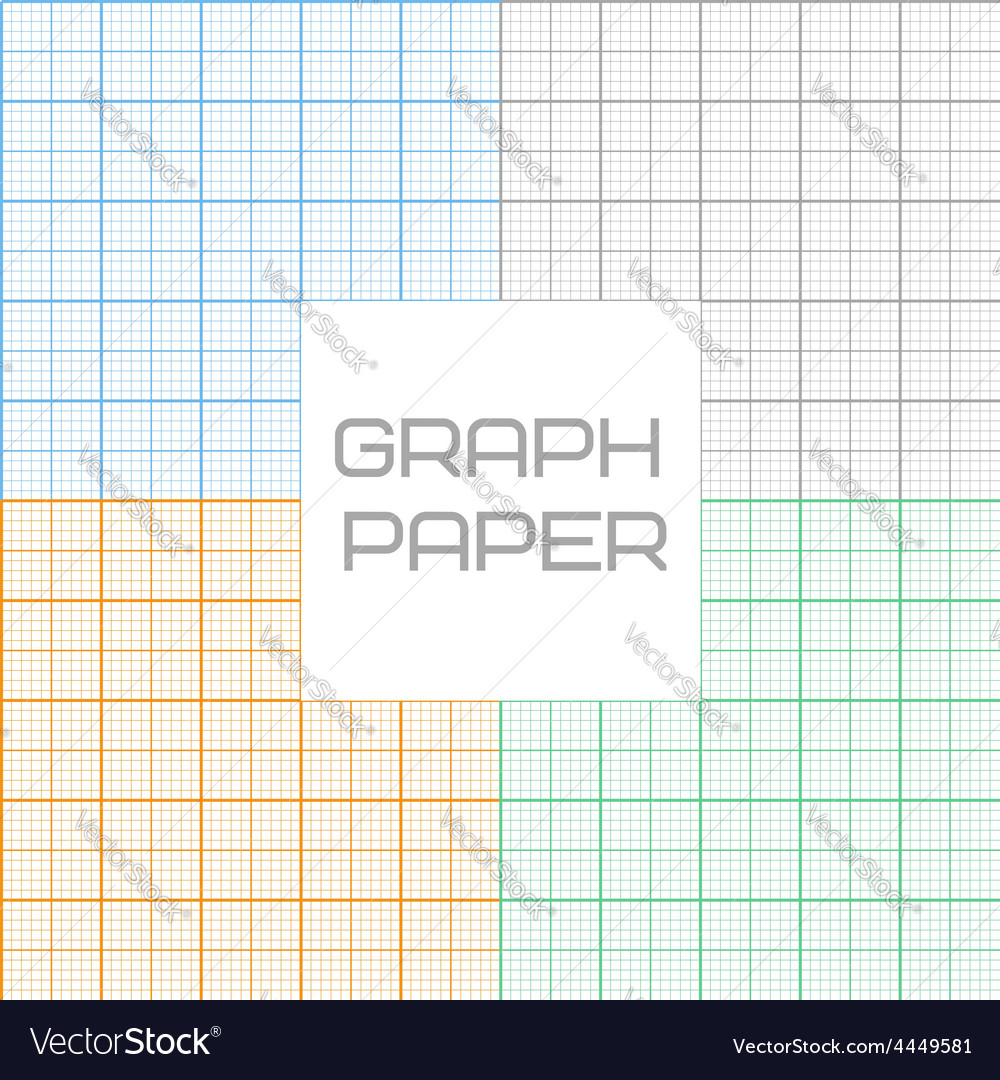 Graph millimeter paper seamless pattern set Vector Image