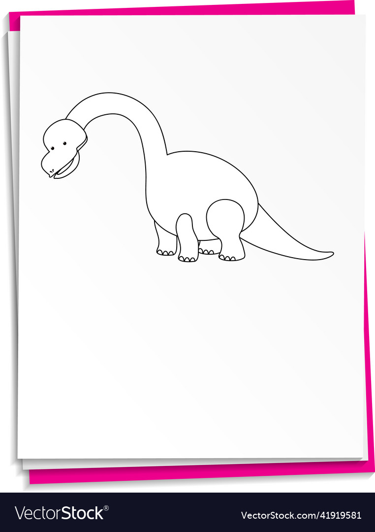 Hand drawn dinosaur on paper Royalty Free Vector Image