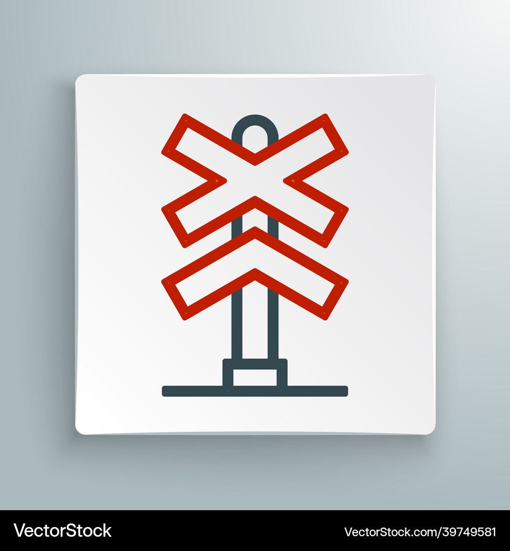 Line railroad crossing icon isolated on white Vector Image