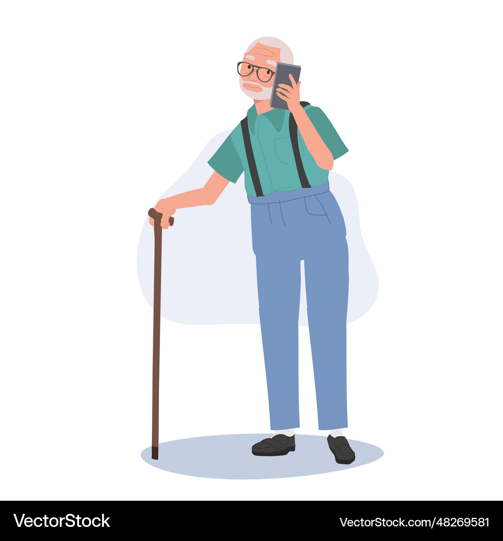 Modern senior lifestyle technology and elderly Vector Image