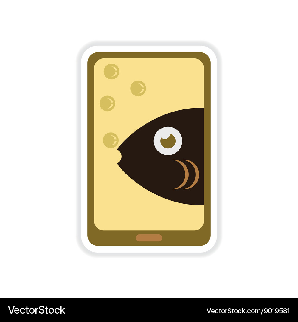 Paper sticker on white background mobile phone Vector Image