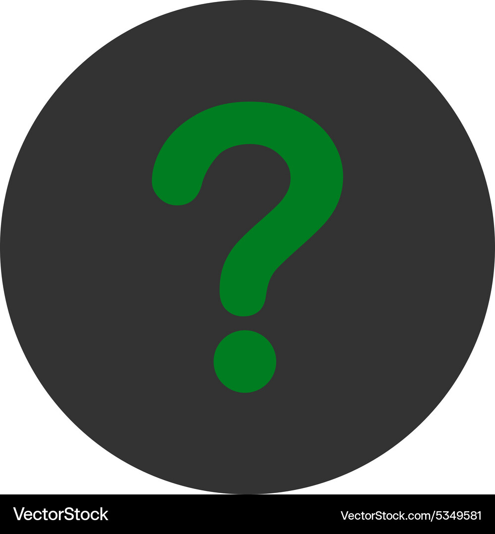 Question flat green and gray colors round button Vector Image
