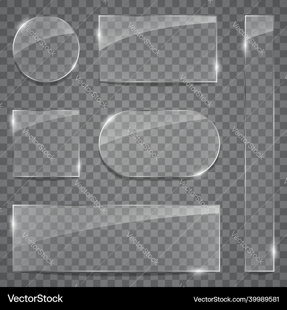 Realistic glass billboards on transparent Vector Image