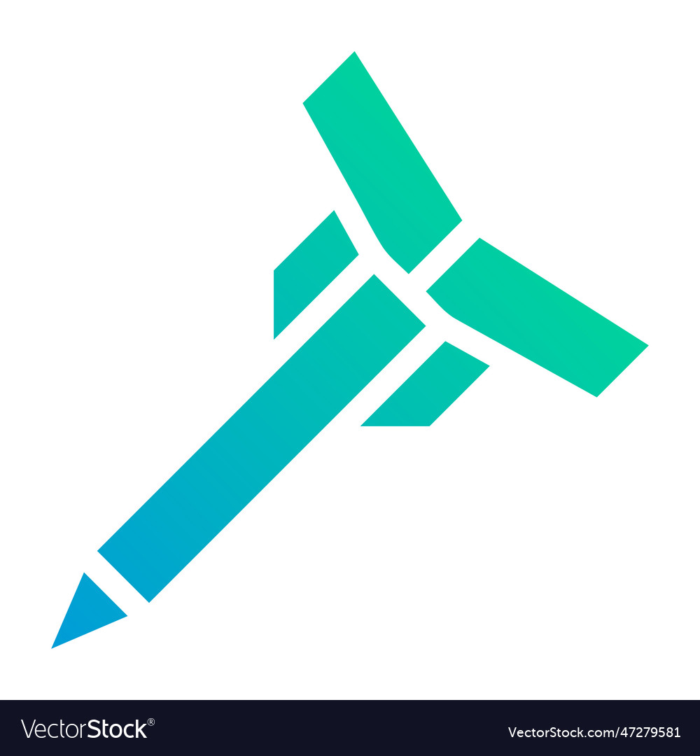 Rocket icon gradient green blue colour military Vector Image