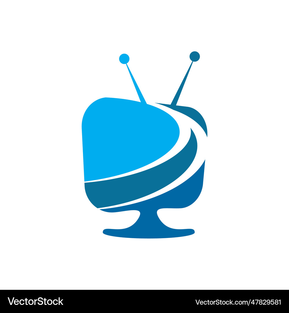 Tv television broadcast channel logo design Vector Image
