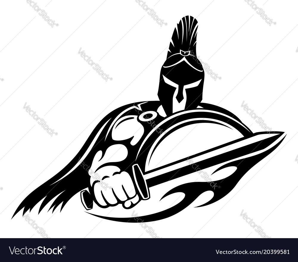 Warrior with shield and sword Royalty Free Vector Image Warrior with shield and sword Royalty Free Vector Image