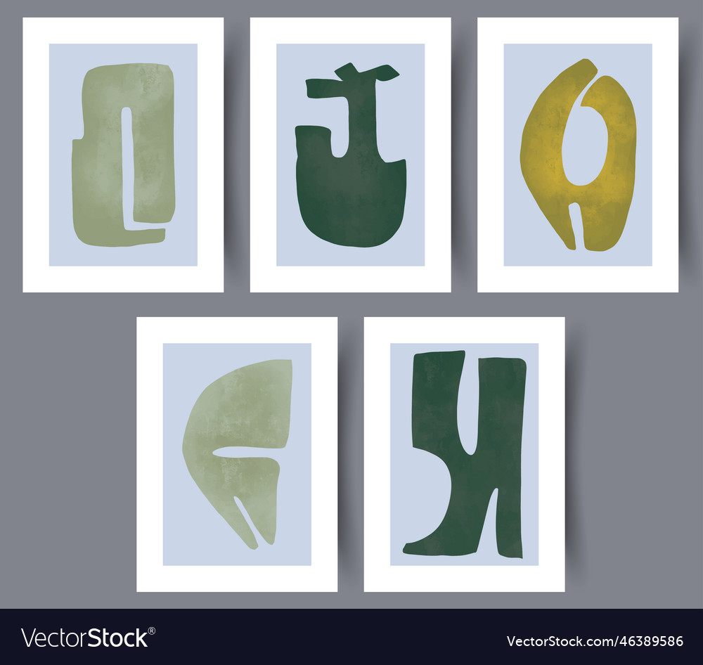 Abstract elements simple shapes wall art print Vector Image