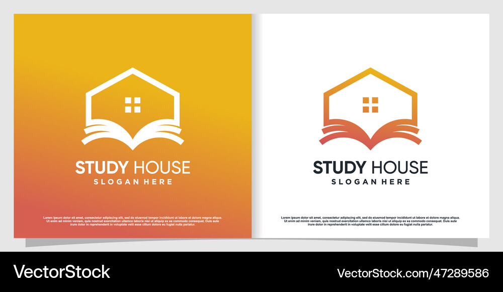 Book house logo with modern concept premium Vector Image