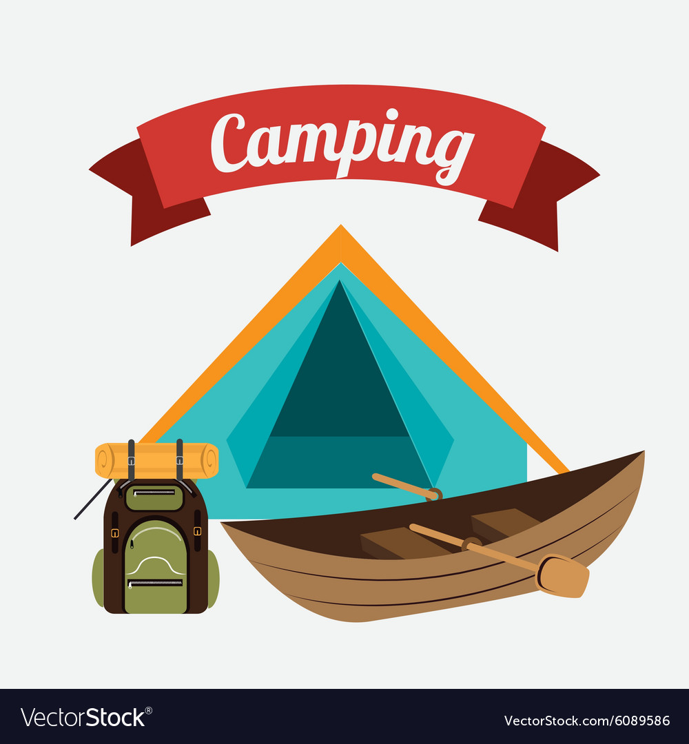 Camping travel and vacations Royalty Free Vector Image