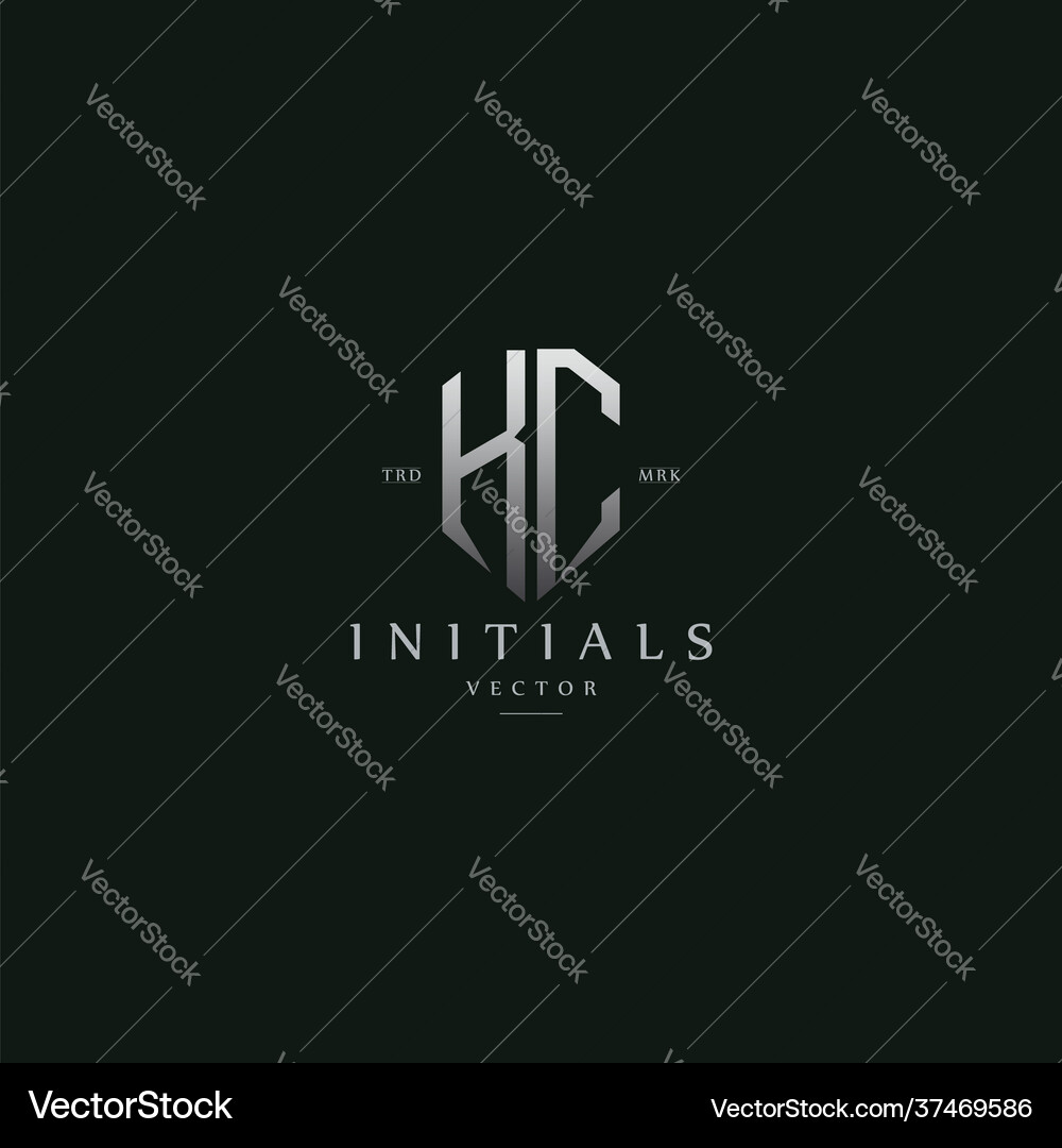Classy kc vintage metal monogram logo elegant Vector Image