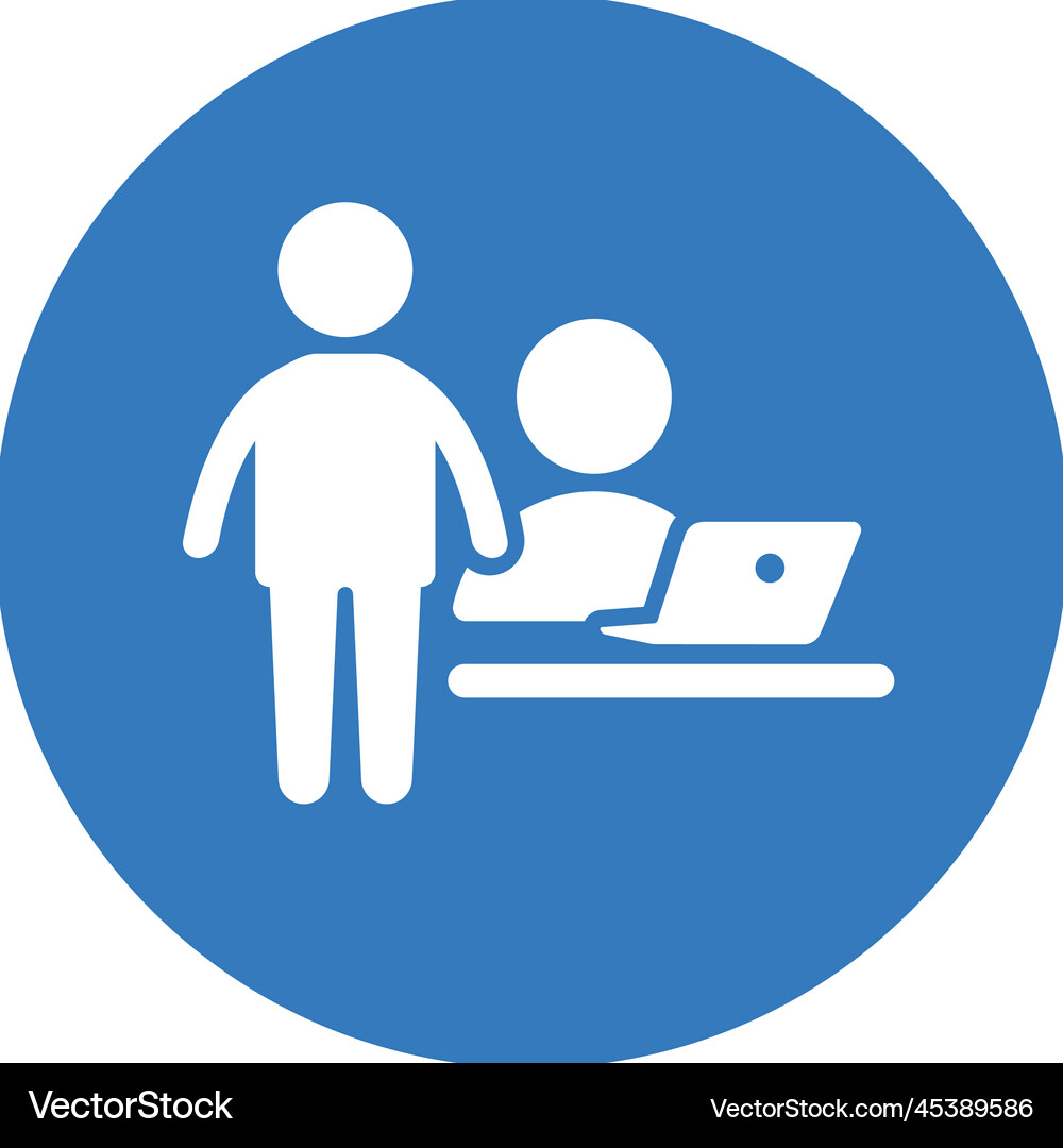 Coach master mentor icon blue color design Vector Image