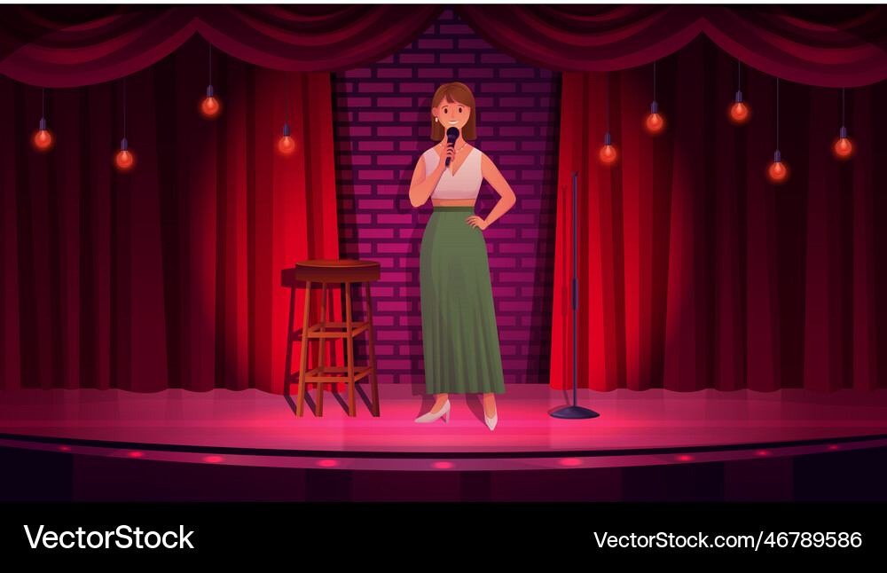 Comedy performance live stand up show Royalty Free Vector