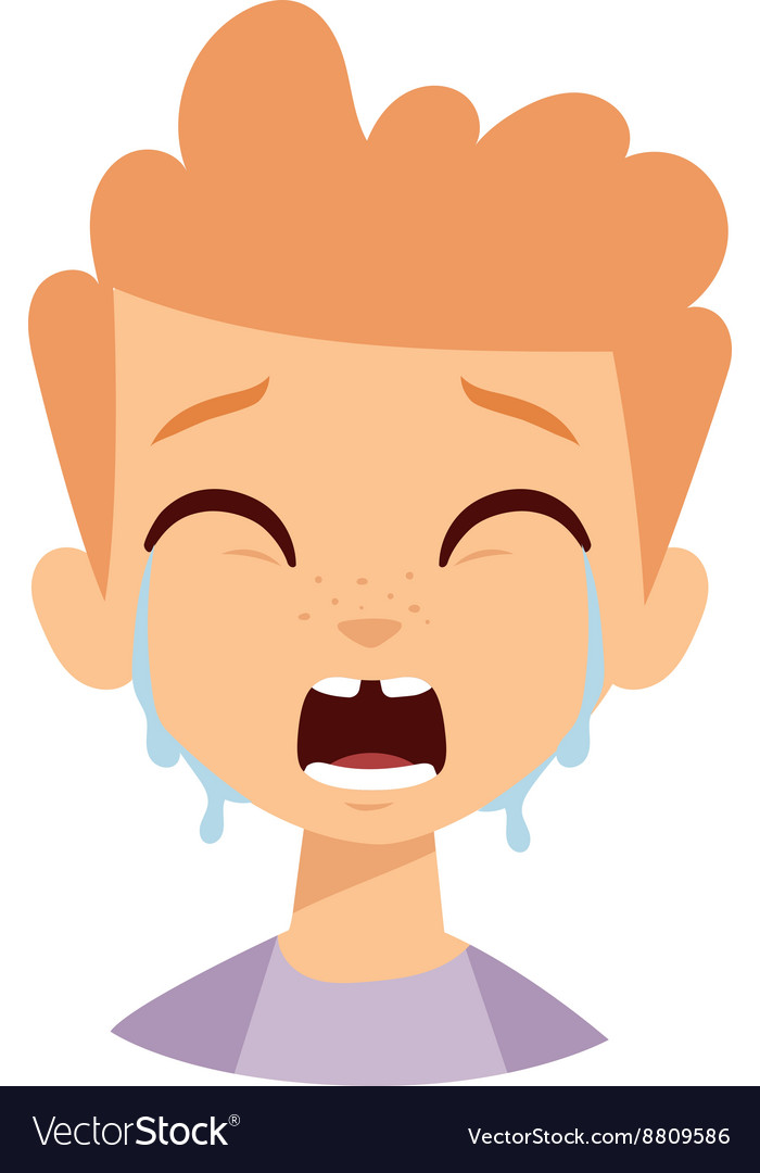 Crying boy Royalty Free Vector Image - VectorStock