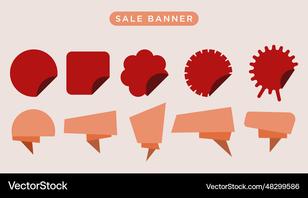 Flat design collection of web stickers tags Vector Image