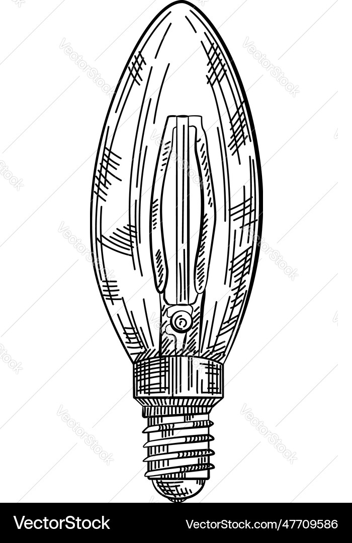 Hand drawn light bulb in vintage engraved style Vector Image