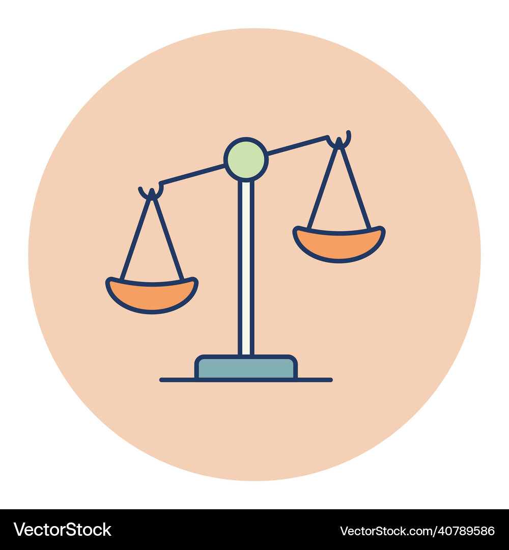 Law scale icon justice outline Royalty Free Vector Image