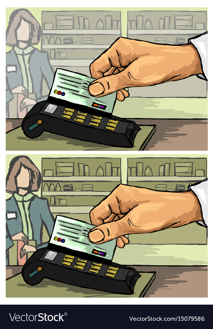 Man using card Royalty Free Vector Image - VectorStock