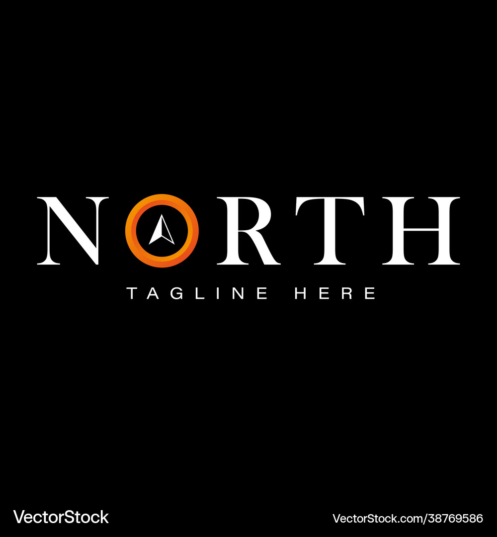 Minimalist north letter logo with compass icon Vector Image