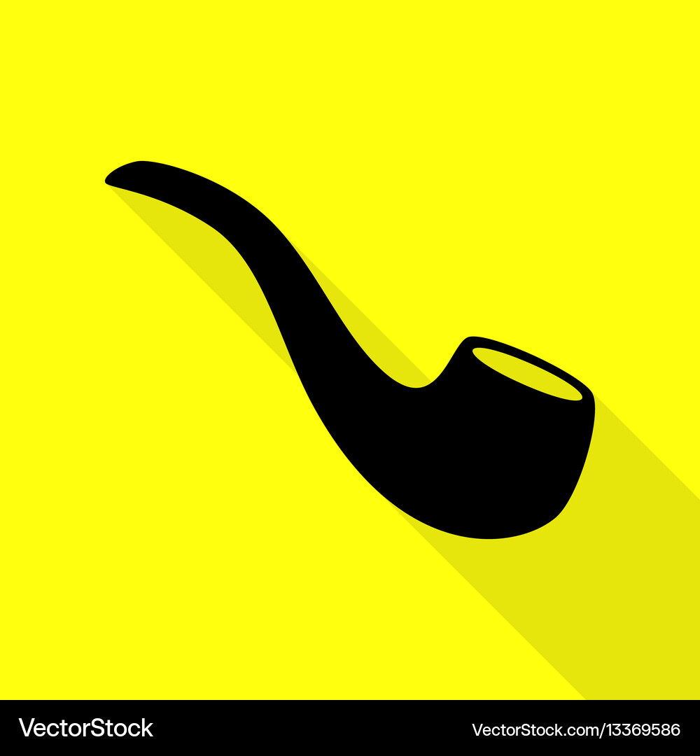 Smoke pipe sign black icon with flat style shadow Vector Image