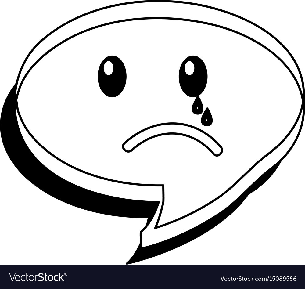 Speech bubble crying comic character Royalty Free Vector