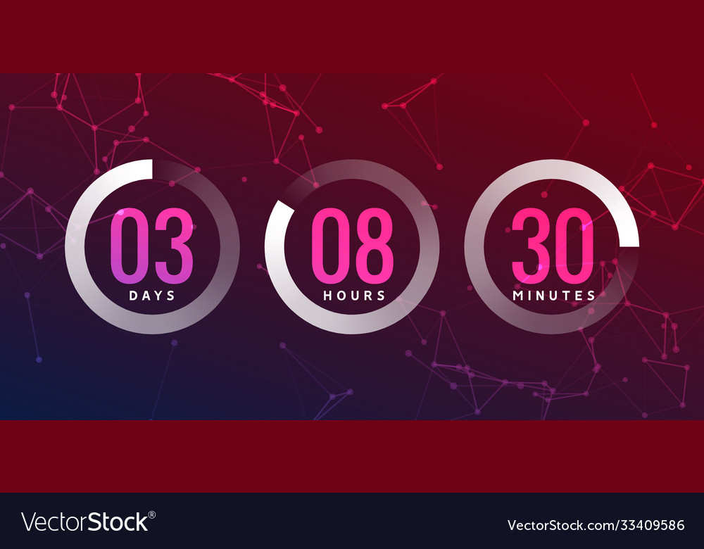 Time countdown clock timer circle number Vector Image