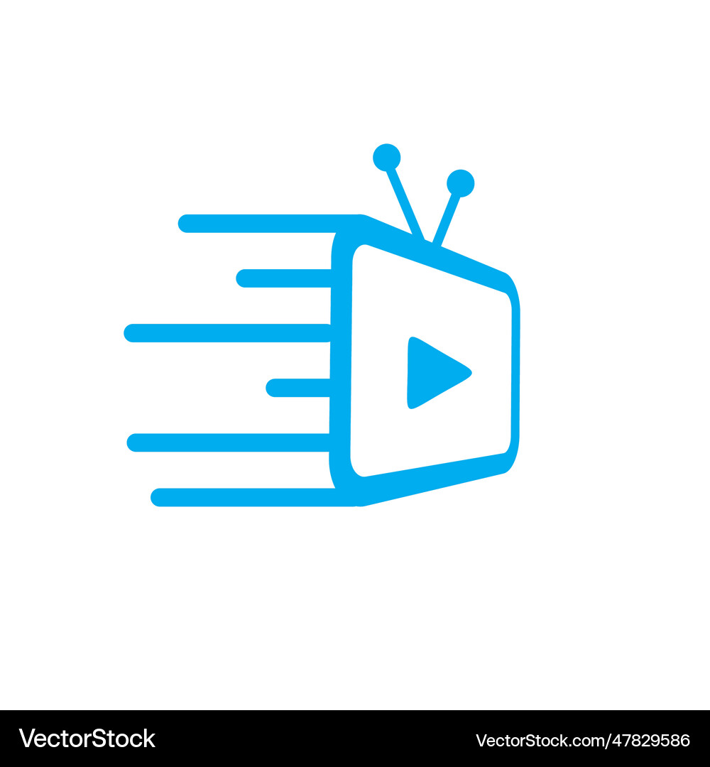 Tv television broadcast channel logo design Vector Image
