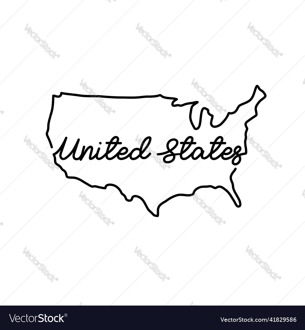 Usa Map Outline Vector