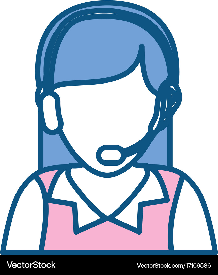 Woman call center Royalty Free Vector Image - VectorStock