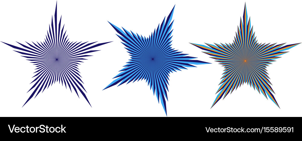 A set of five-pointed stars Royalty Free Vector Image