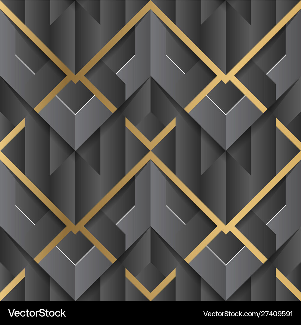 Abstract geometric decor stripes art deco black Vector Image