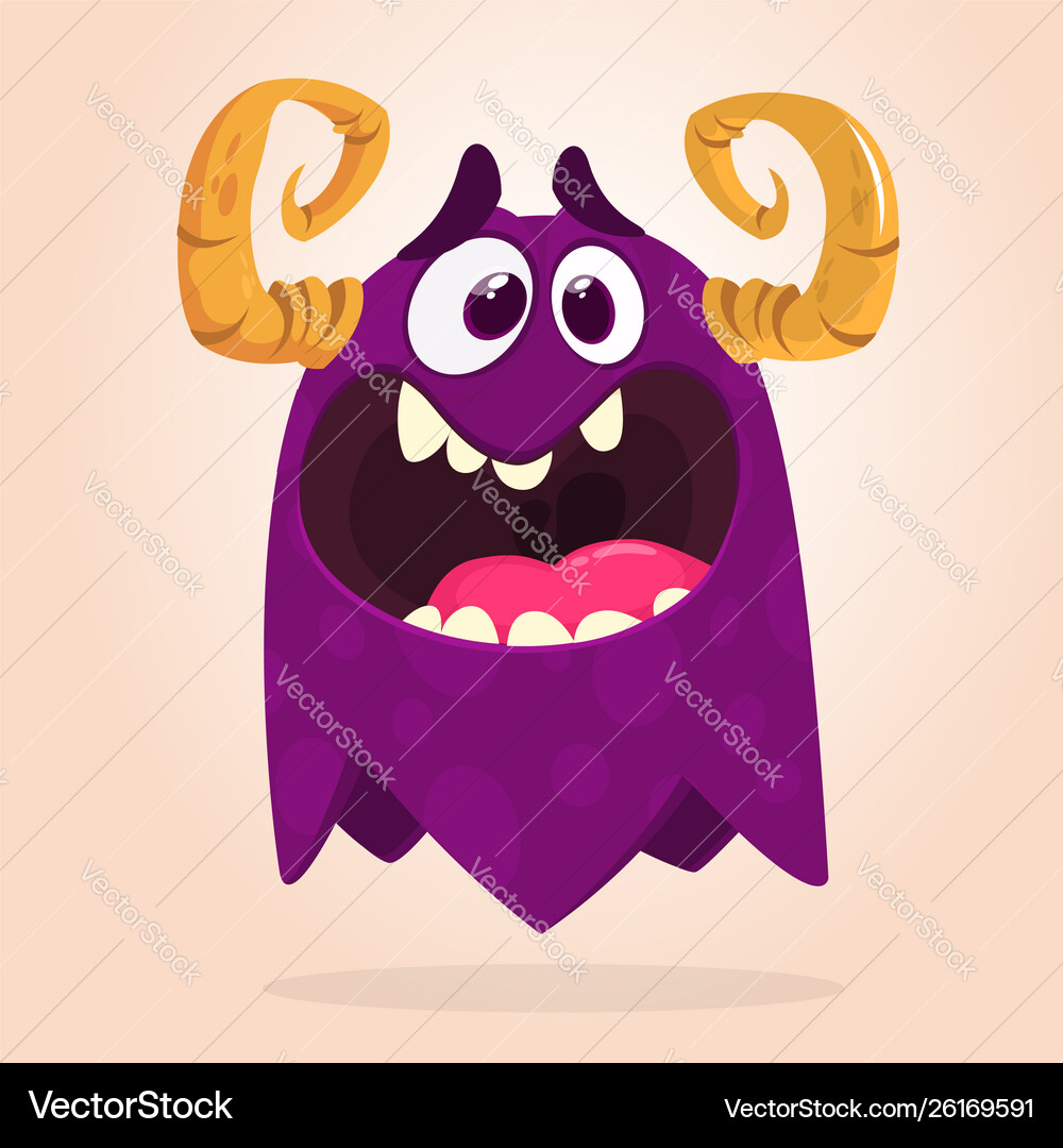 Angry cartoon monster screaming Royalty Free Vector Image