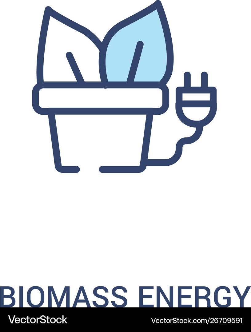 Biomass energy concept 2 colored icon simple line Vector Image