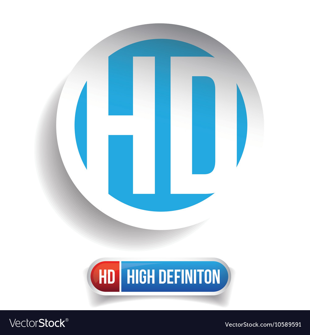 Hd button - high definition set Royalty Free Vector Image