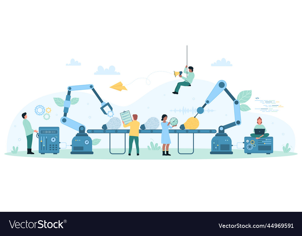 Innovation new creative idea generation tiny Vector Image