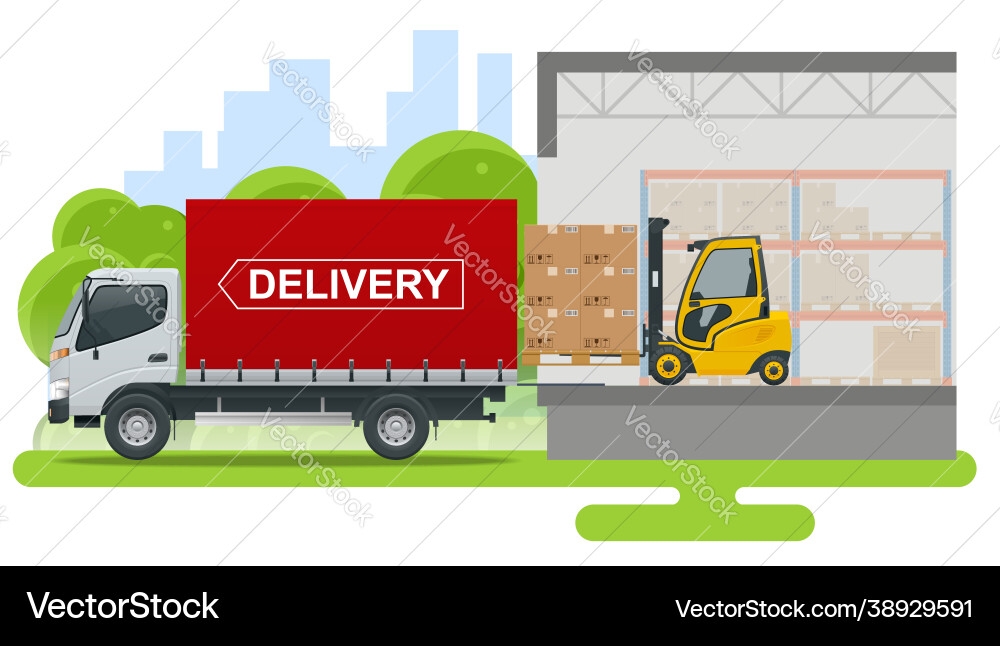 Isometric logistics and delivery concept delivery Vector Image