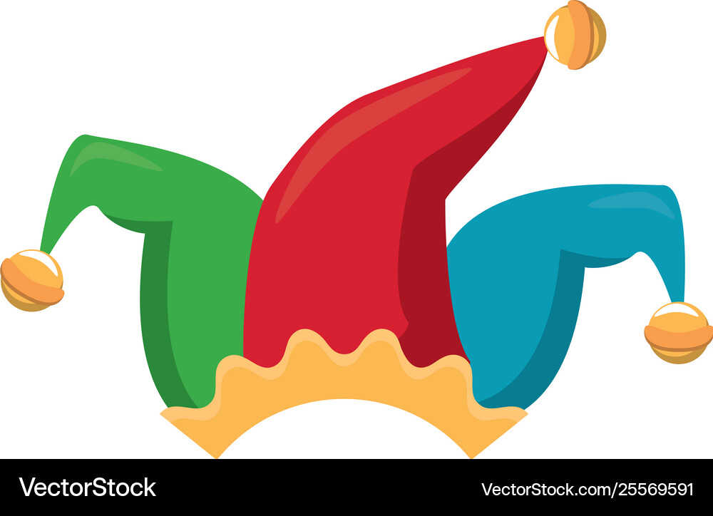 Jester joker hat cartoon isolated Royalty Free Vector Image