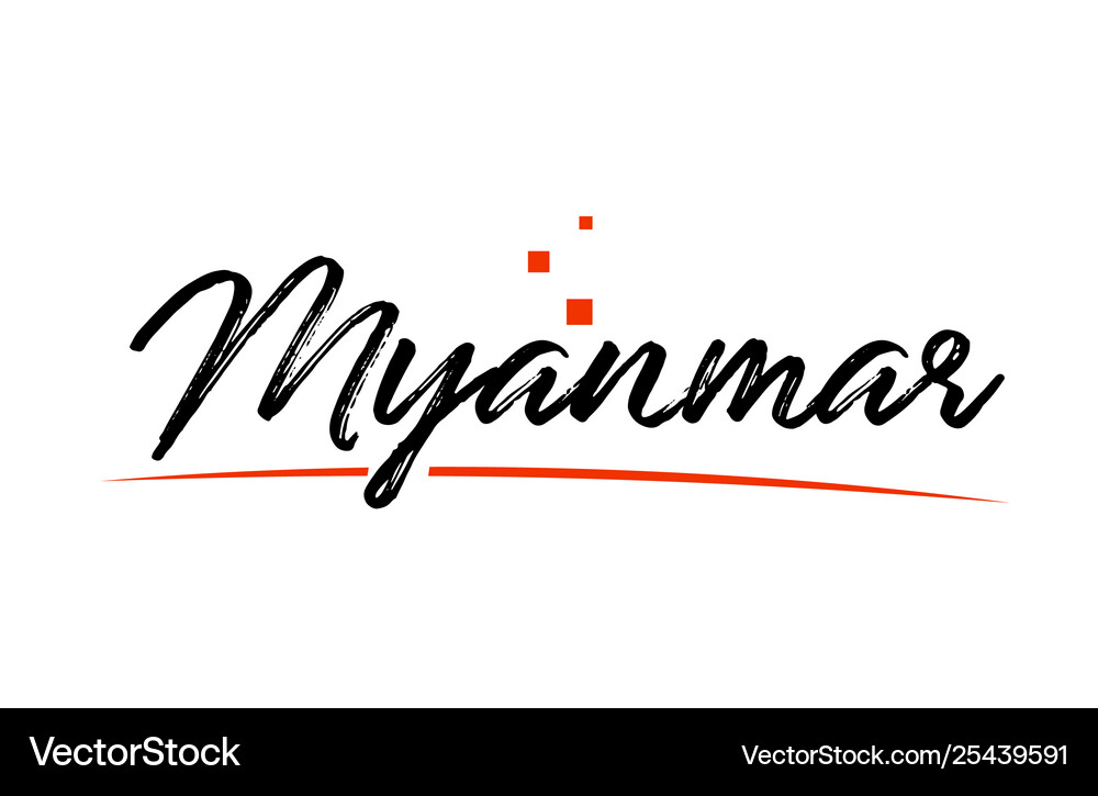 Myanmar country typography word text for logo Vector Image