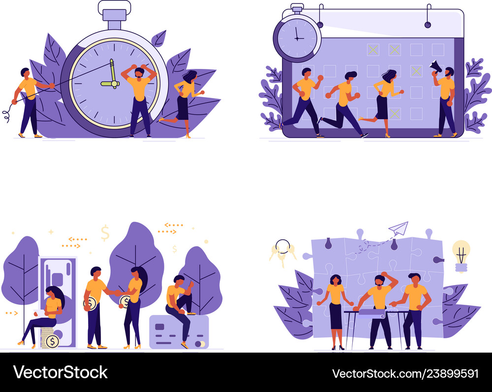 Set of planning development of ideas concept Vector Image