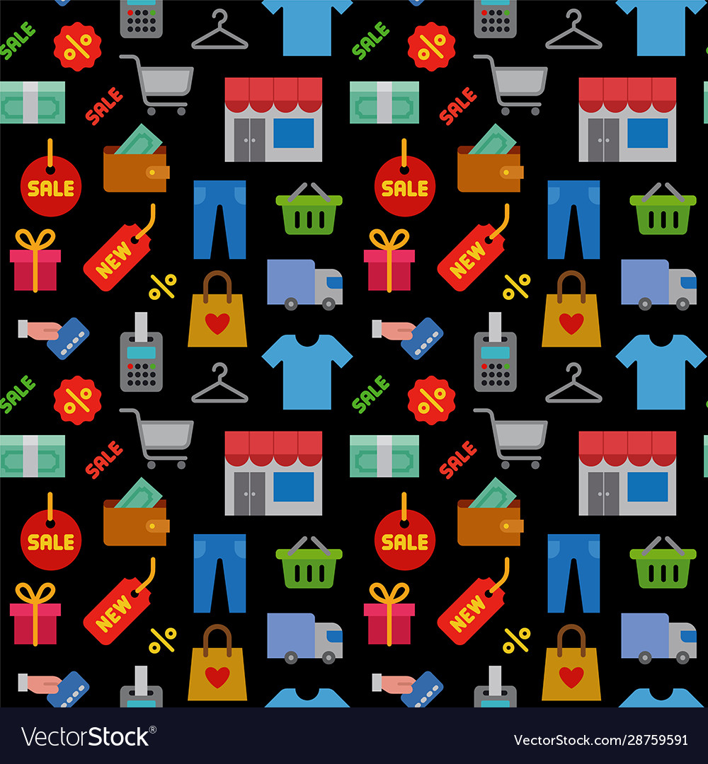 Shopping pattern Royalty Free Vector Image - VectorStock