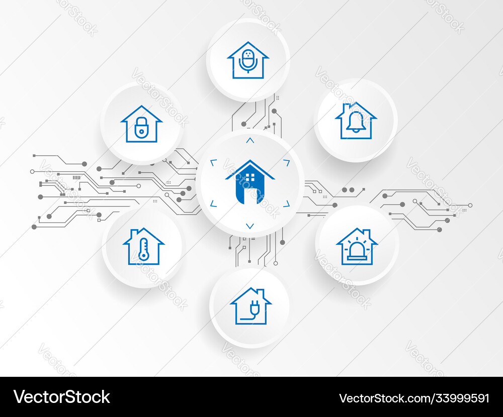 Smart home icons infographics Royalty Free Vector Image