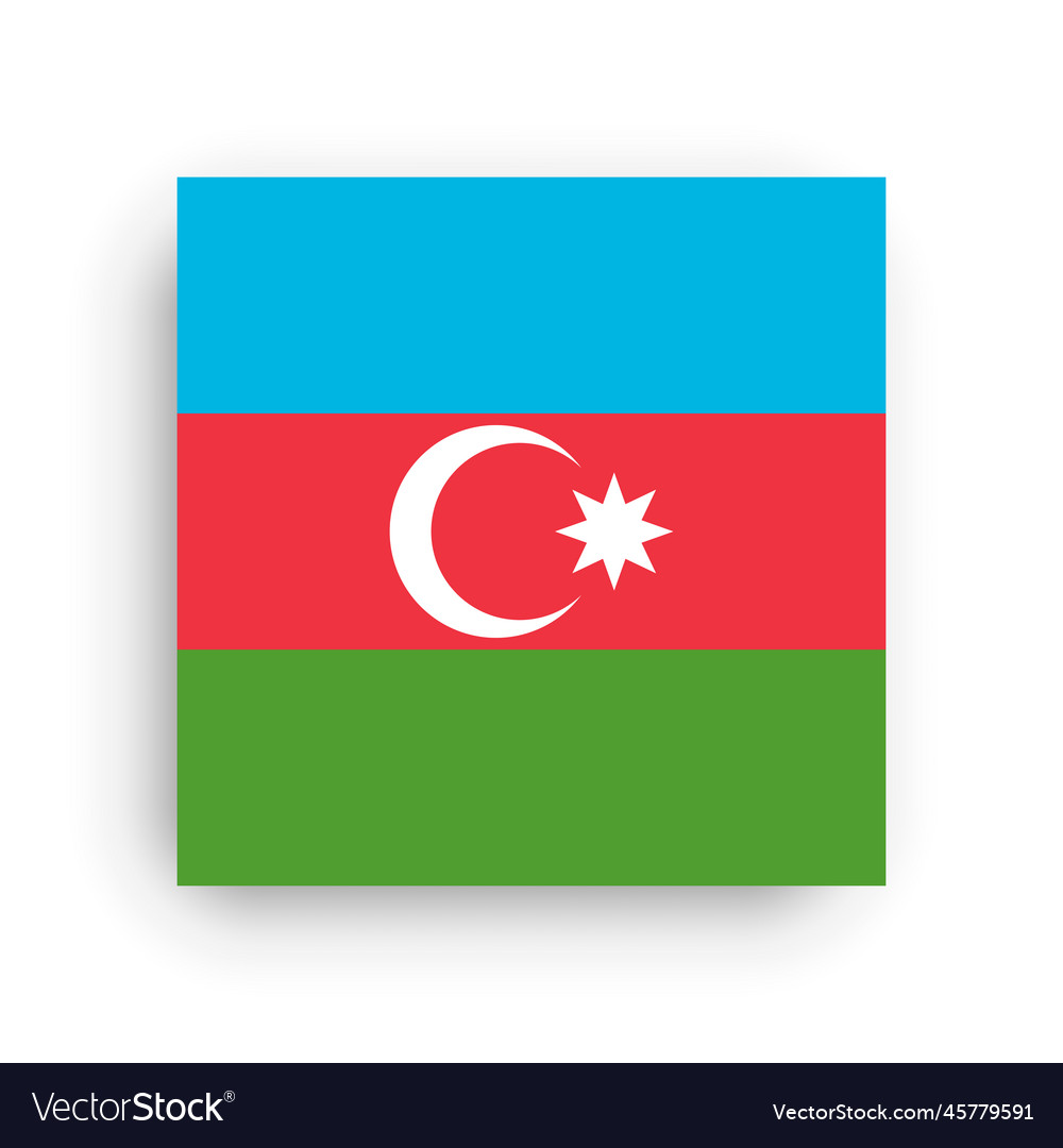 Square flag of azerbaijan Royalty Free Vector Image