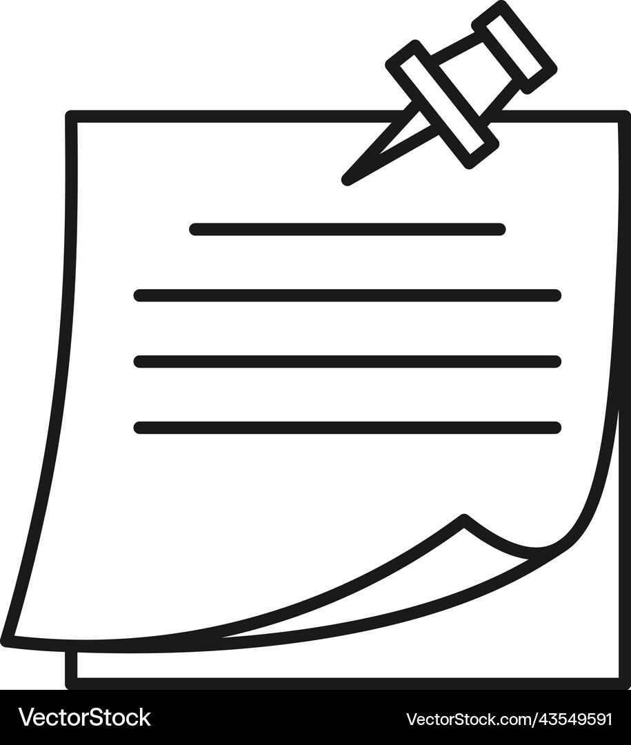 Sticky notes line art contact us icon design Vector Image